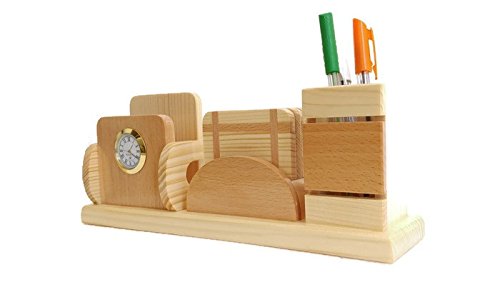 Shivom Crafts Wooden Big Size Tea Coasters, Pen Holder with Watch ...