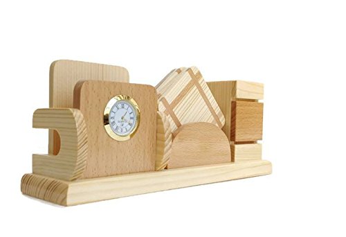Shivom Crafts Wooden Big Size Tea Coasters, Pen Holder with Watch ...