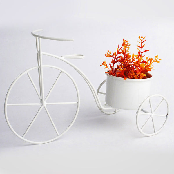 Small White Bicycle Planter – HomeHabitat