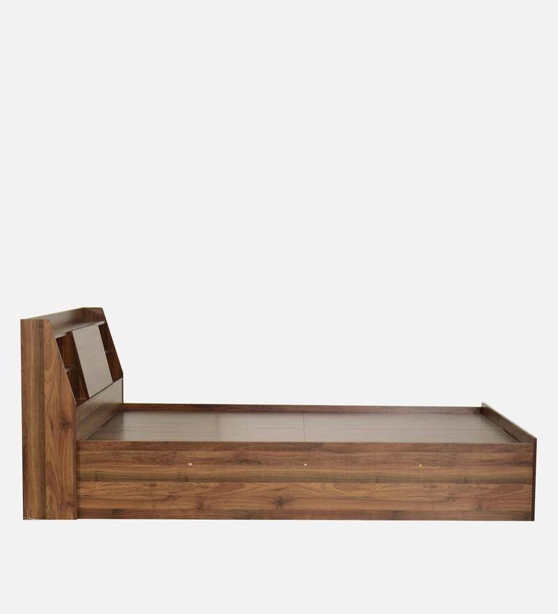 Akasuki King Size Bed In Walnut Finish – HomeHabitat
