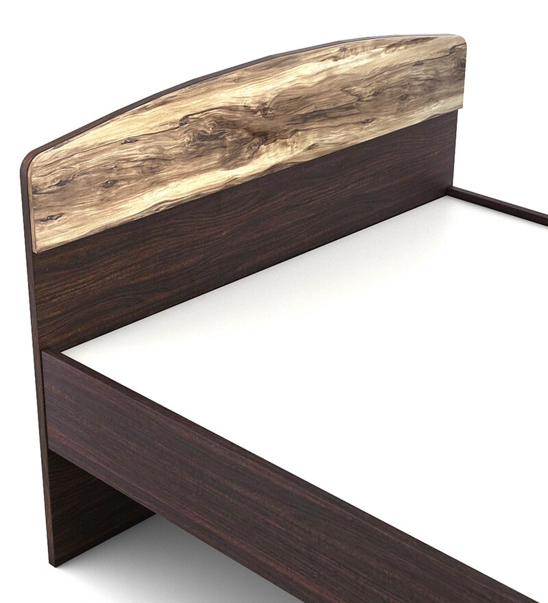 Ornet Single Bed In Walnut Finish – HomeHabitat